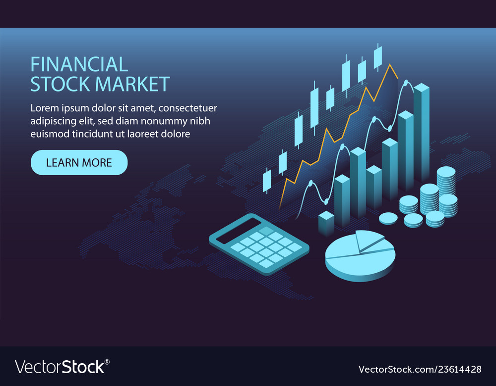 Isometric financial stock market concept Vector Image Isometric financial stock market concept Vector Image