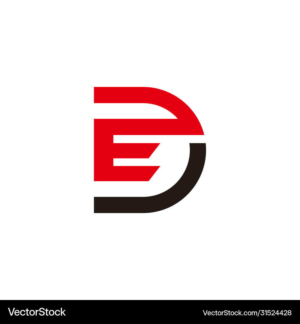Letter de simple geometric line art shape symbol Vector Image