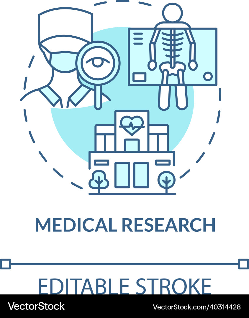 Medical research blue concept icon Royalty Free Vector Image