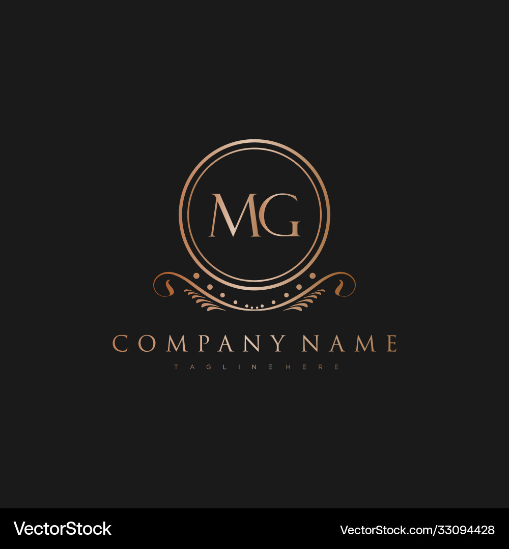Mg letter initial with royal luxury logo template Vector Image