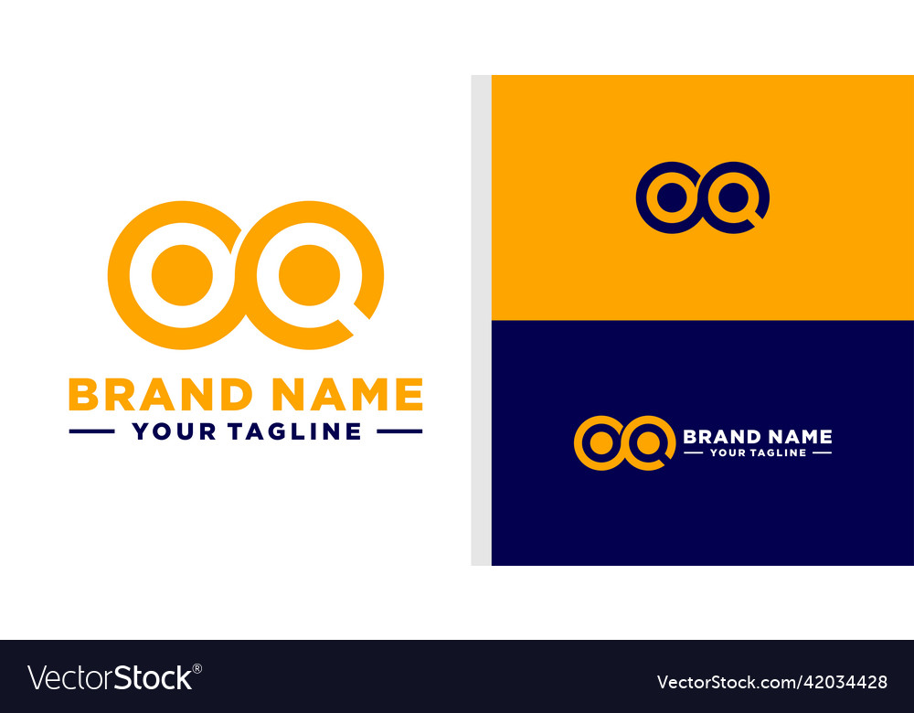 Oq logo monogram infinity editable Royalty Free Vector Image