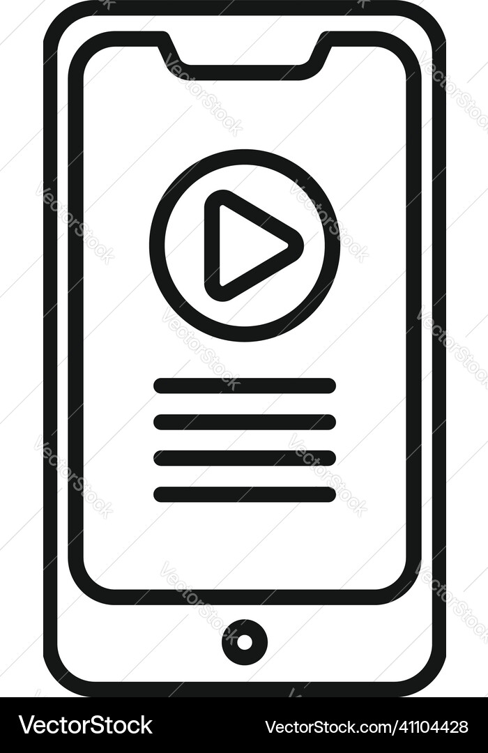 Smartphone video play icon outline online Vector Image