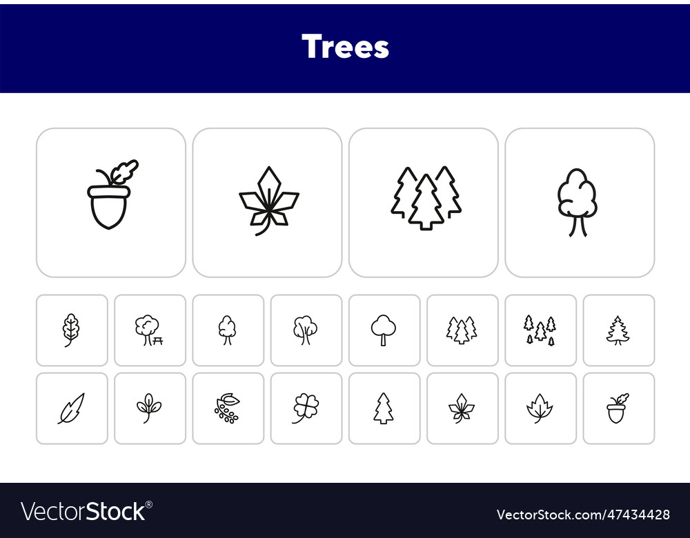 Trees line icon set Royalty Free Vector Image - VectorStock