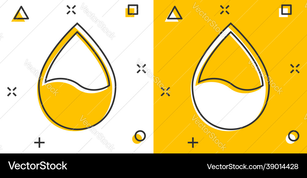 Water drop icon in comic style raindrop cartoon Vector Image