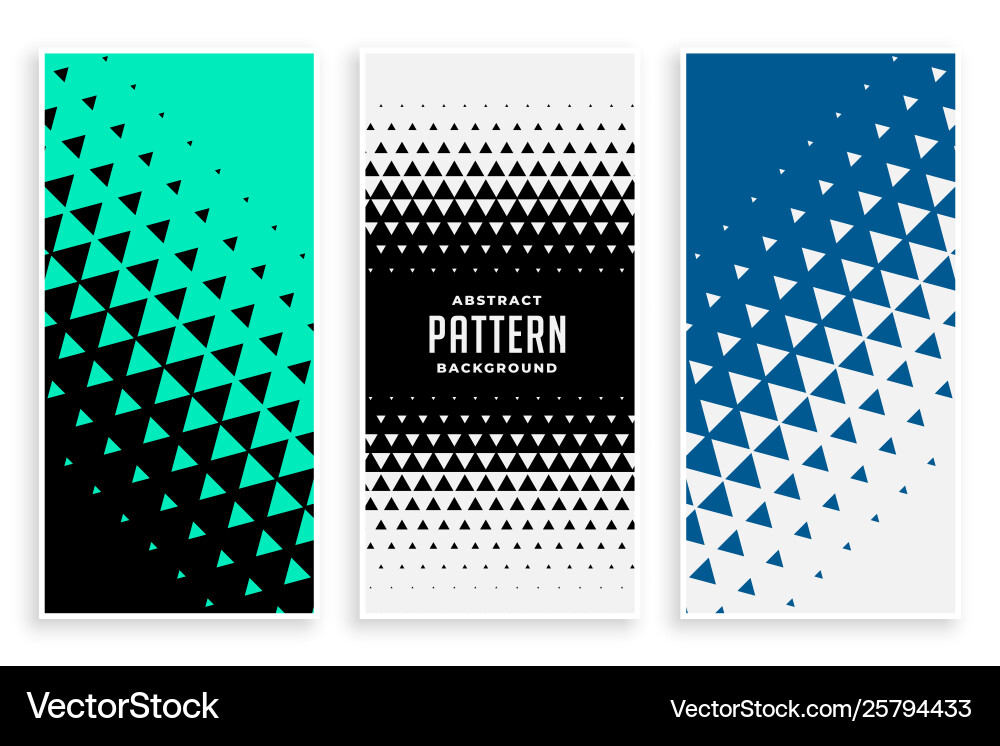 Abstract triangle pattern banners set Royalty Free Vector