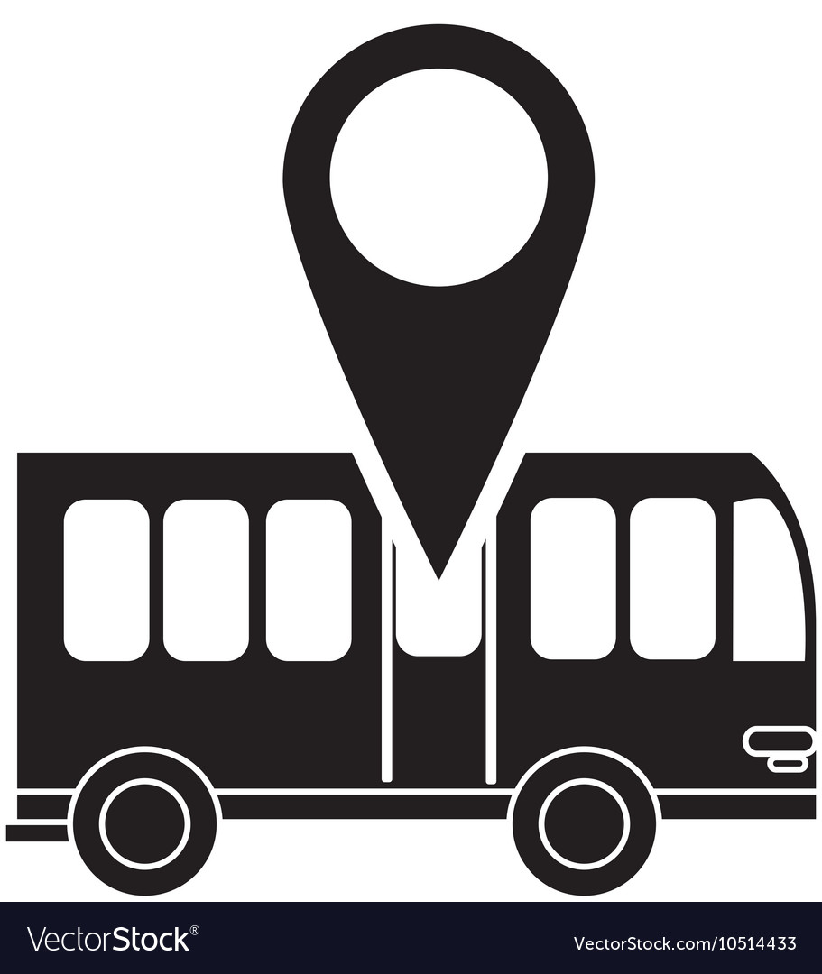 Bus and gps map pointer icon Royalty Free Vector Image