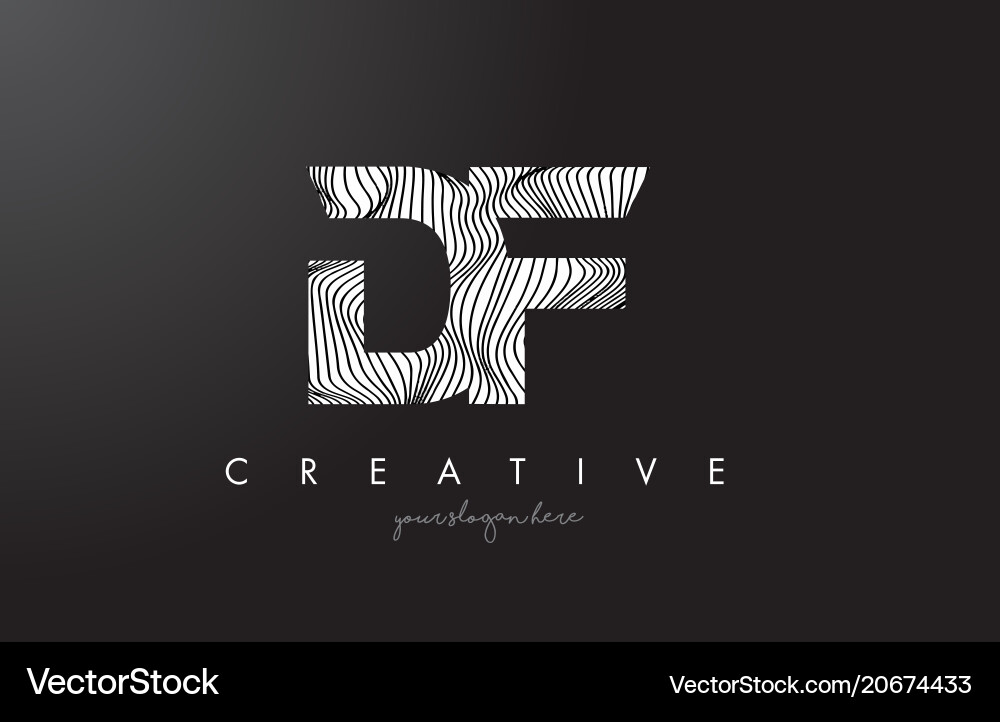 Df d f letter logo with zebra lines texture Vector Image
