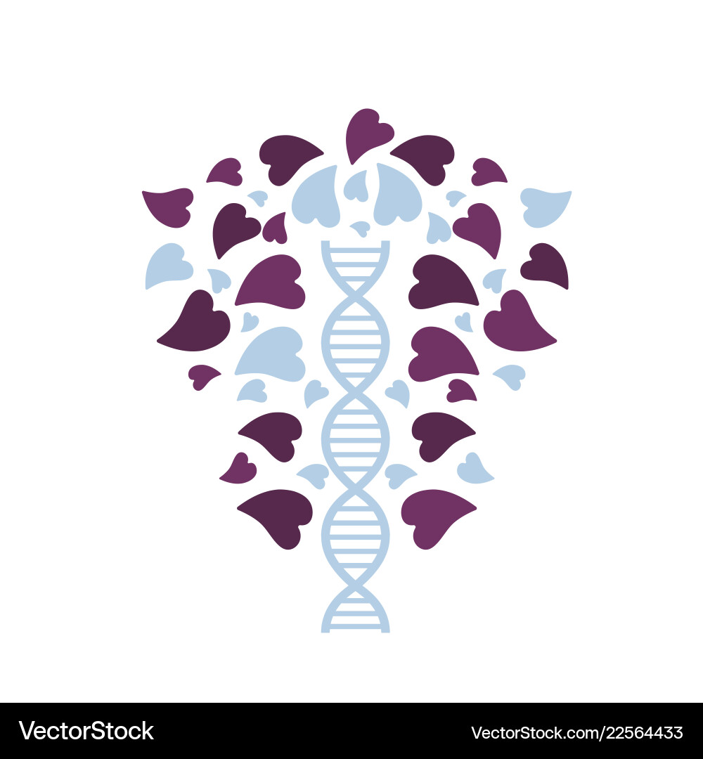 Dna helix logo template genetics design biological
