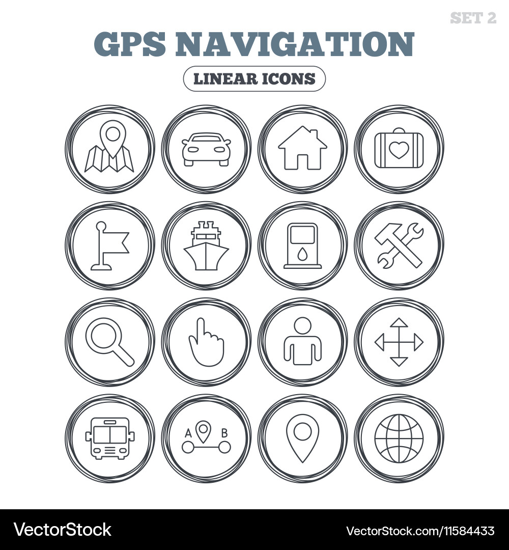 GPS navigation icon Car Bus and Ship transport Vector Image