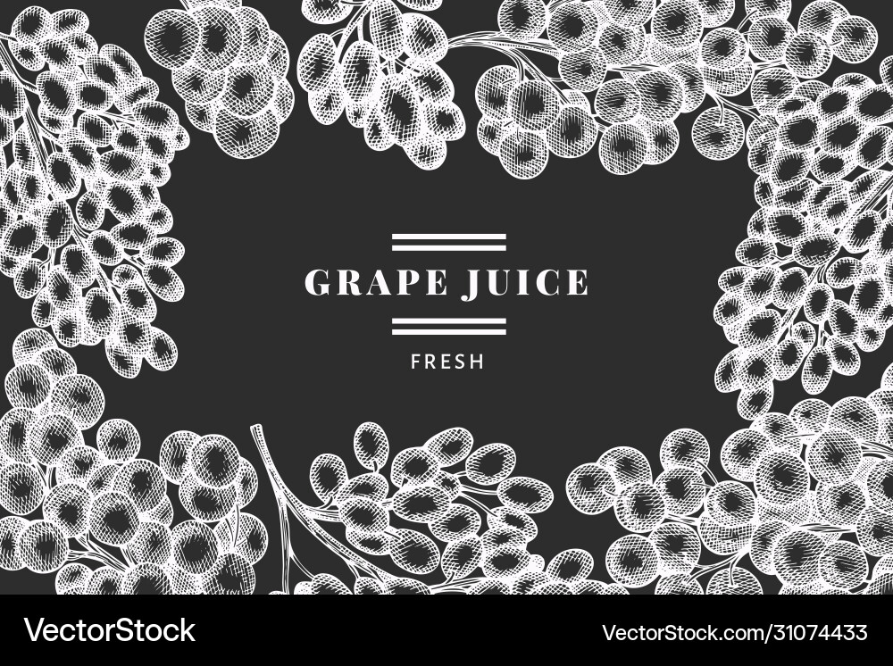Grape design template hand drawn berry Royalty Free Vector