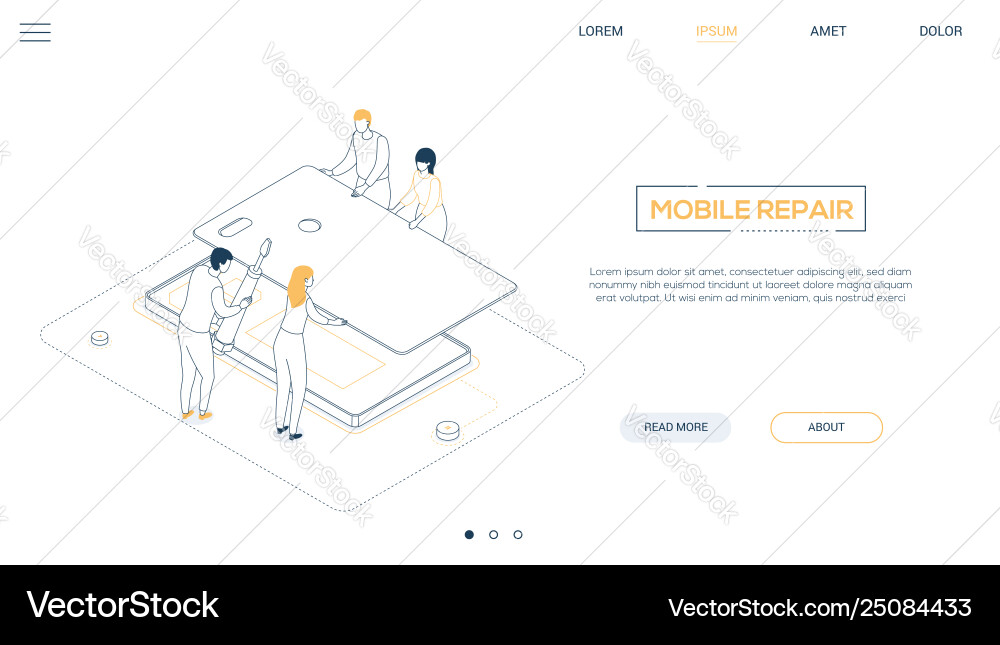 Mobile repair service - line design style Vector Image