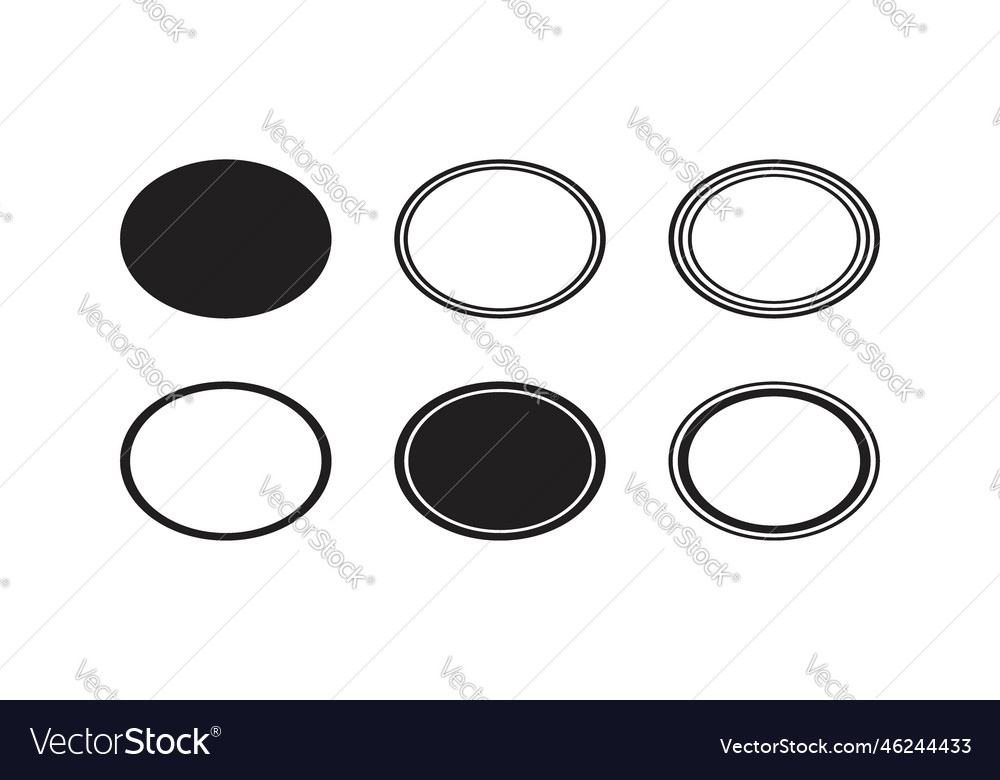 Oval border basic shapes monogram frame Royalty Free Vector