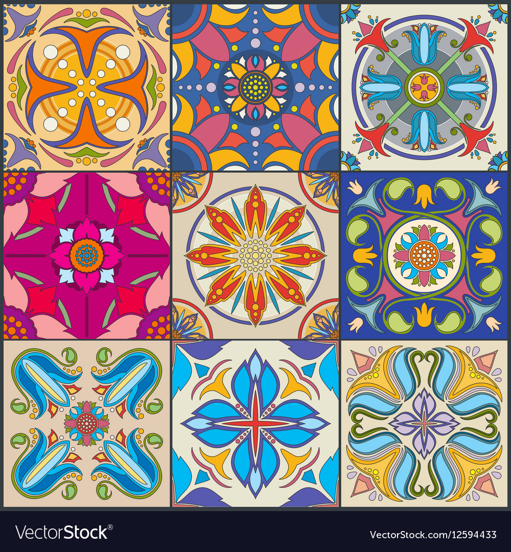 Patchwork seamless wall tile pattern Royalty Free Vector