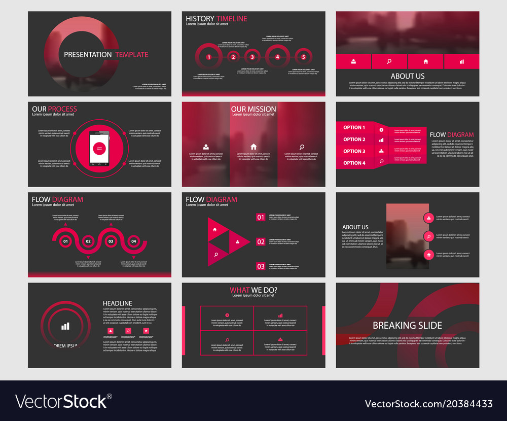 Red abstract circle presentation templates Vector Image