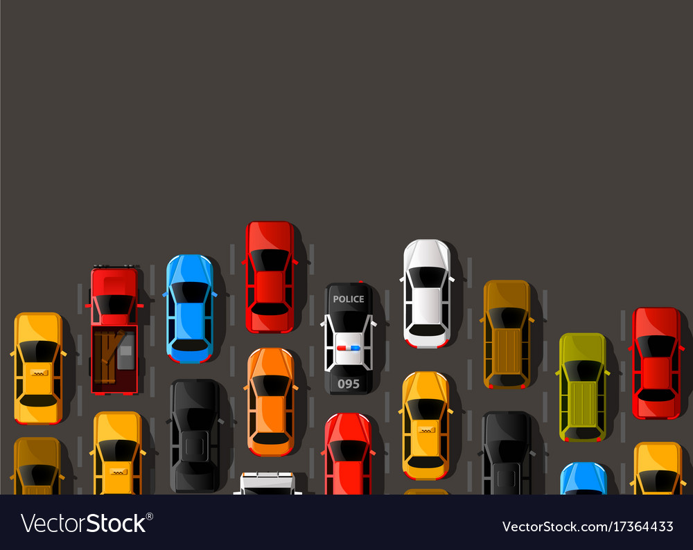 Traffic jam on the road transport highway Vector Image