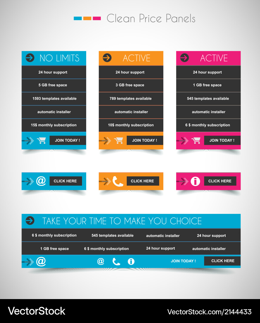 Web price shop panel with space for text and buy Vector Image