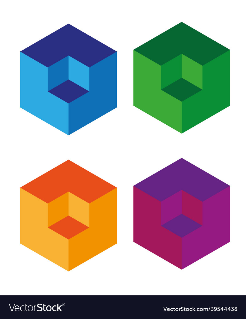 3d cube sets Royalty Free Vector Image - VectorStock