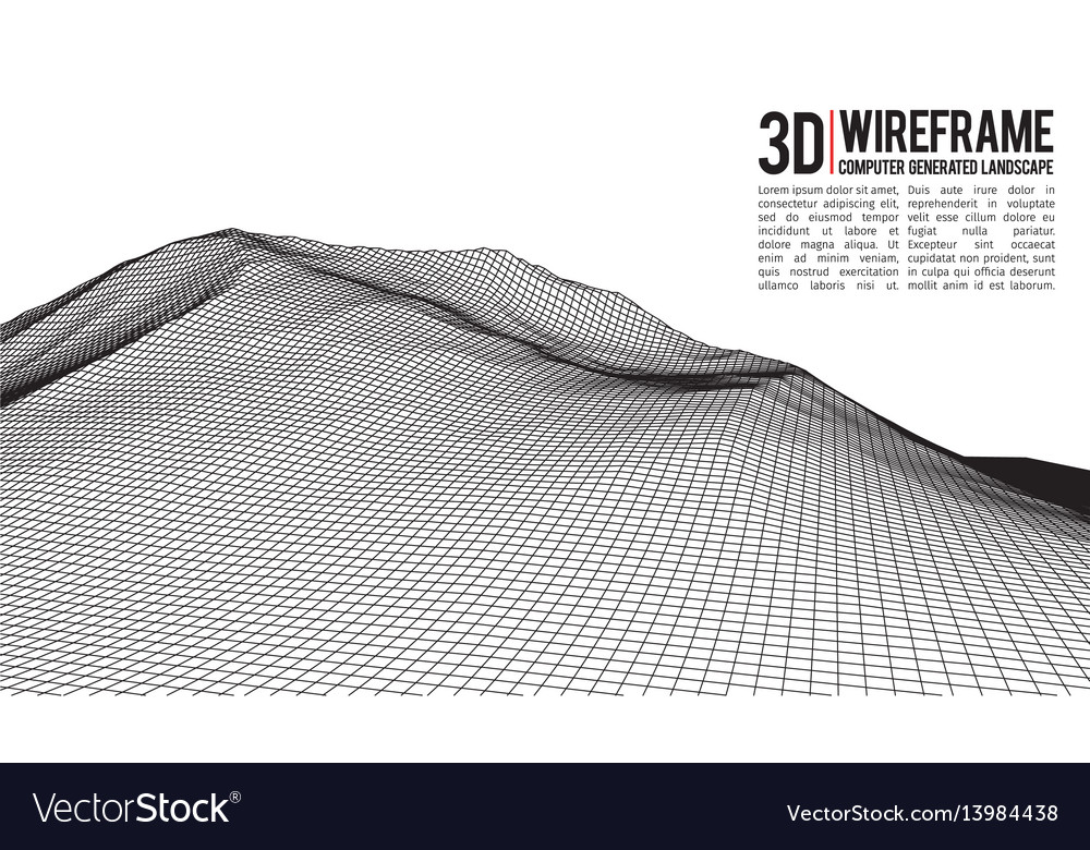 Abstract wireframe landscape background Royalty Free Vector Abstract wireframe landscape background Royalty Free Vector
