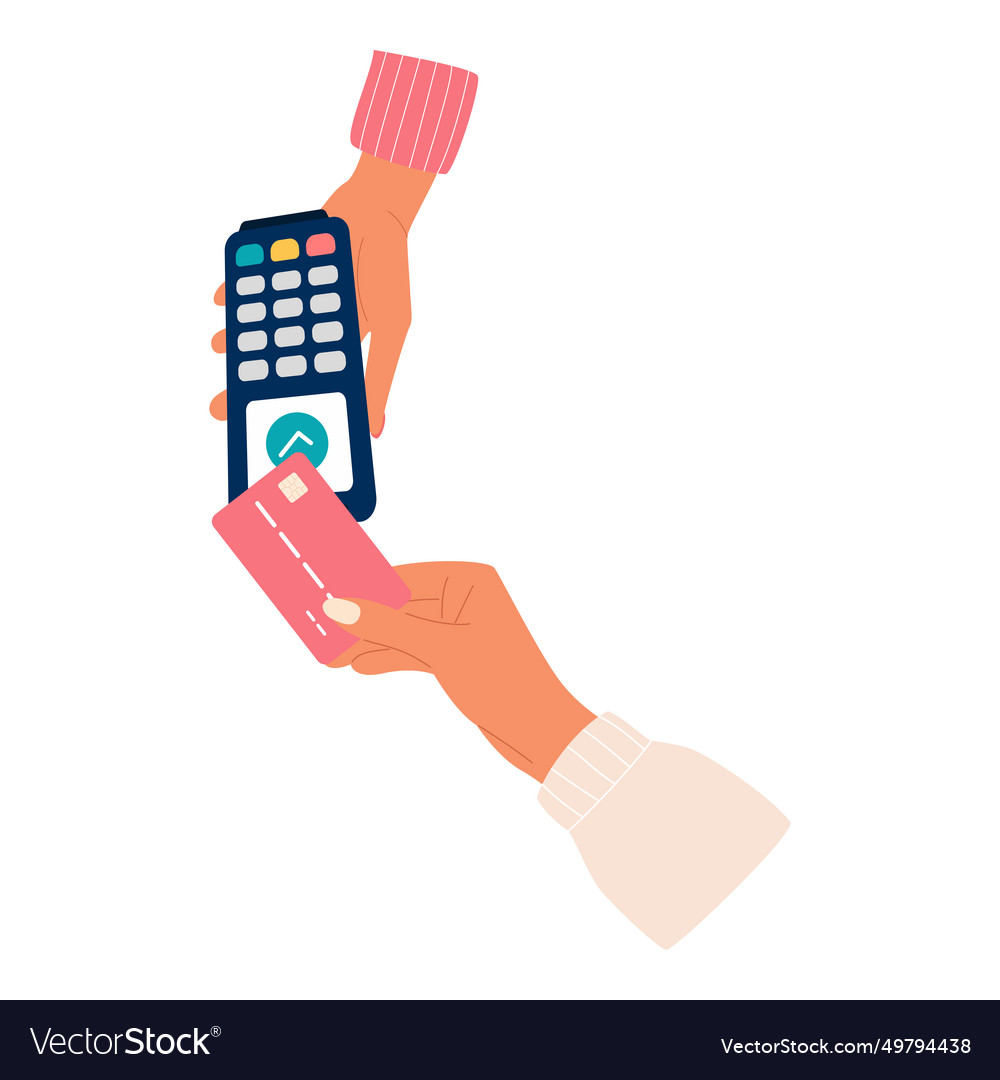 Approved payment with pos terminal using bank Vector Image