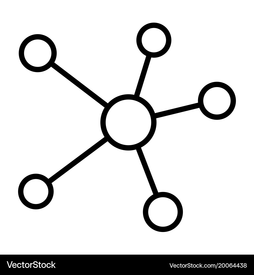 Blockchain network line icon minimal pictogram Vector Image