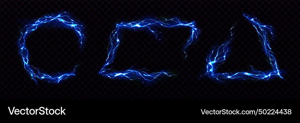 Blue frames made of glowing neon lightning Vector Image