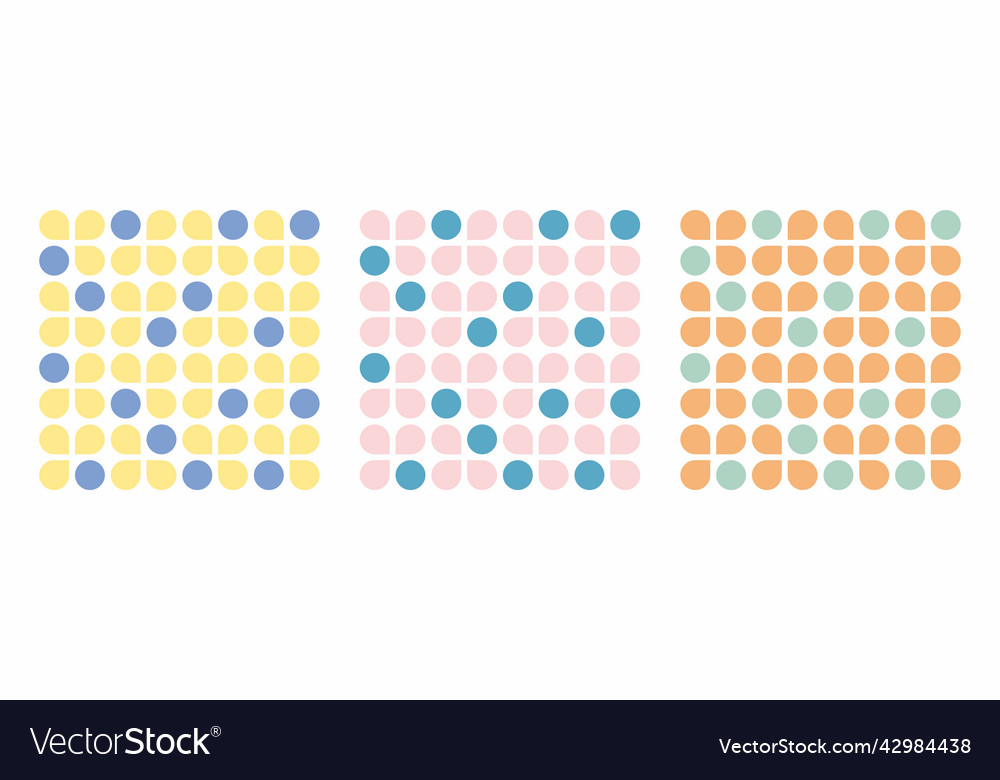 Circle shapes seamless pattern set Royalty Free Vector Image