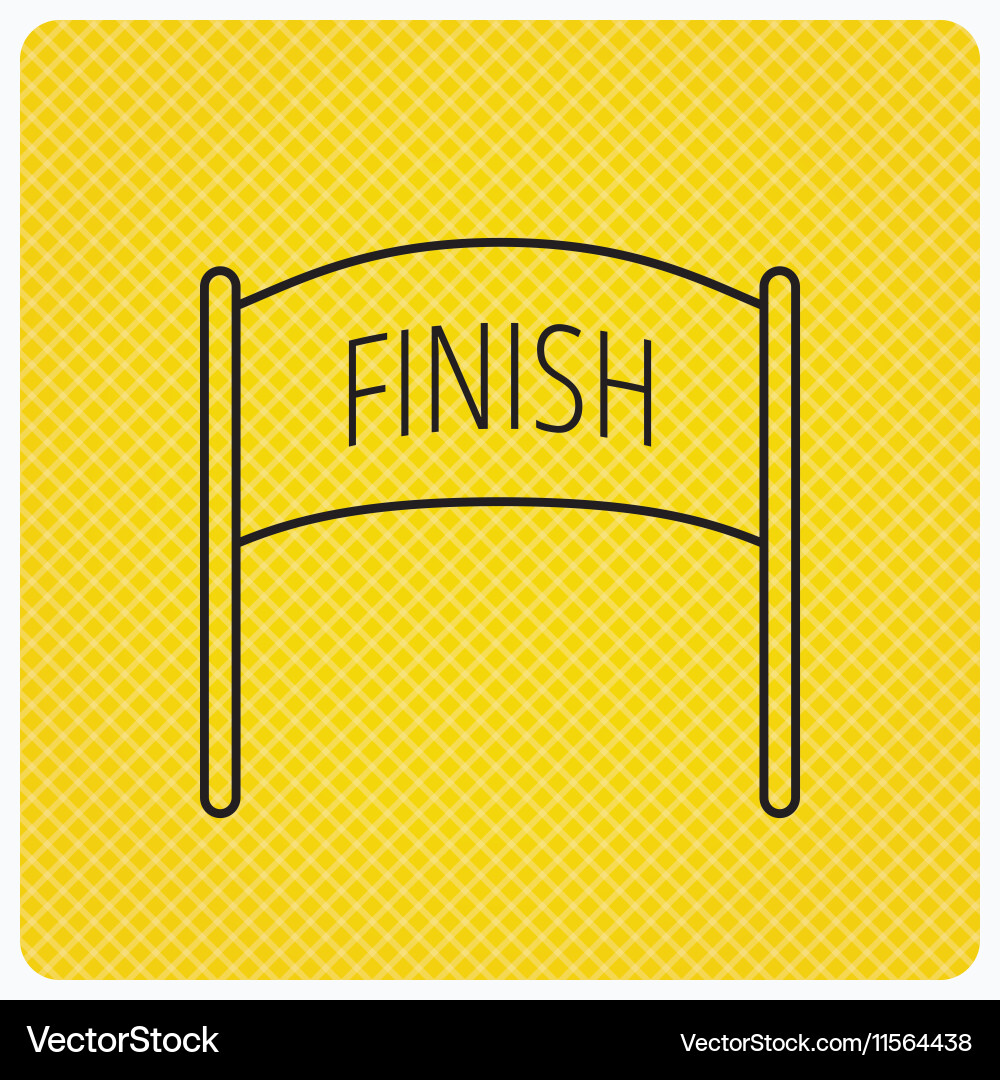 Finish banner icon marathon checkpoint sign Vector Image
