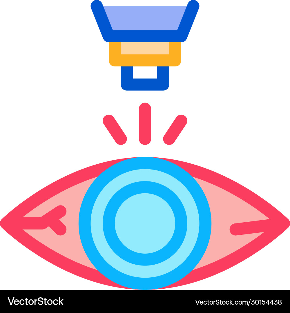 Laser eye treatment outline Royalty Free Vector Image