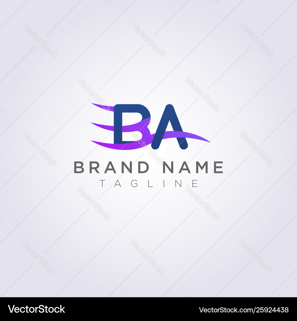 Logo icon design ba letters with waves for your Vector Image