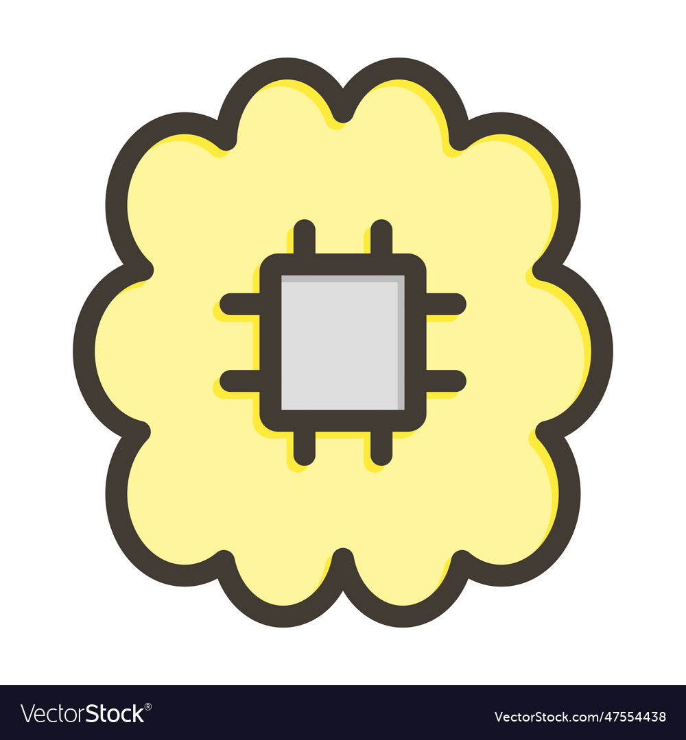 Machine learning thick line filled colors Vector Image