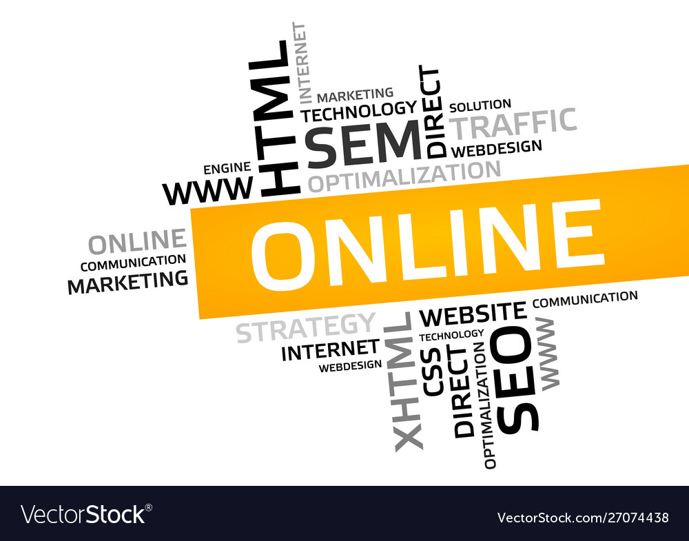 Online word cloud tag cloud graphic Royalty Free Vector