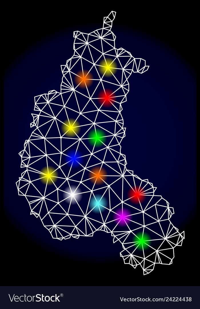 Polygonal carcass mesh map of champagne province Vector Image Polygonal carcass mesh map of champagne province Vector Image