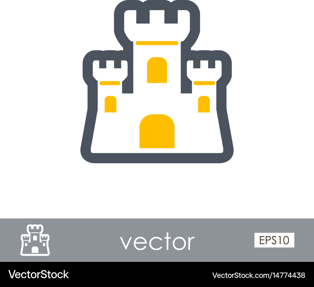 Sand castle outline icon summer vacation Vector Image