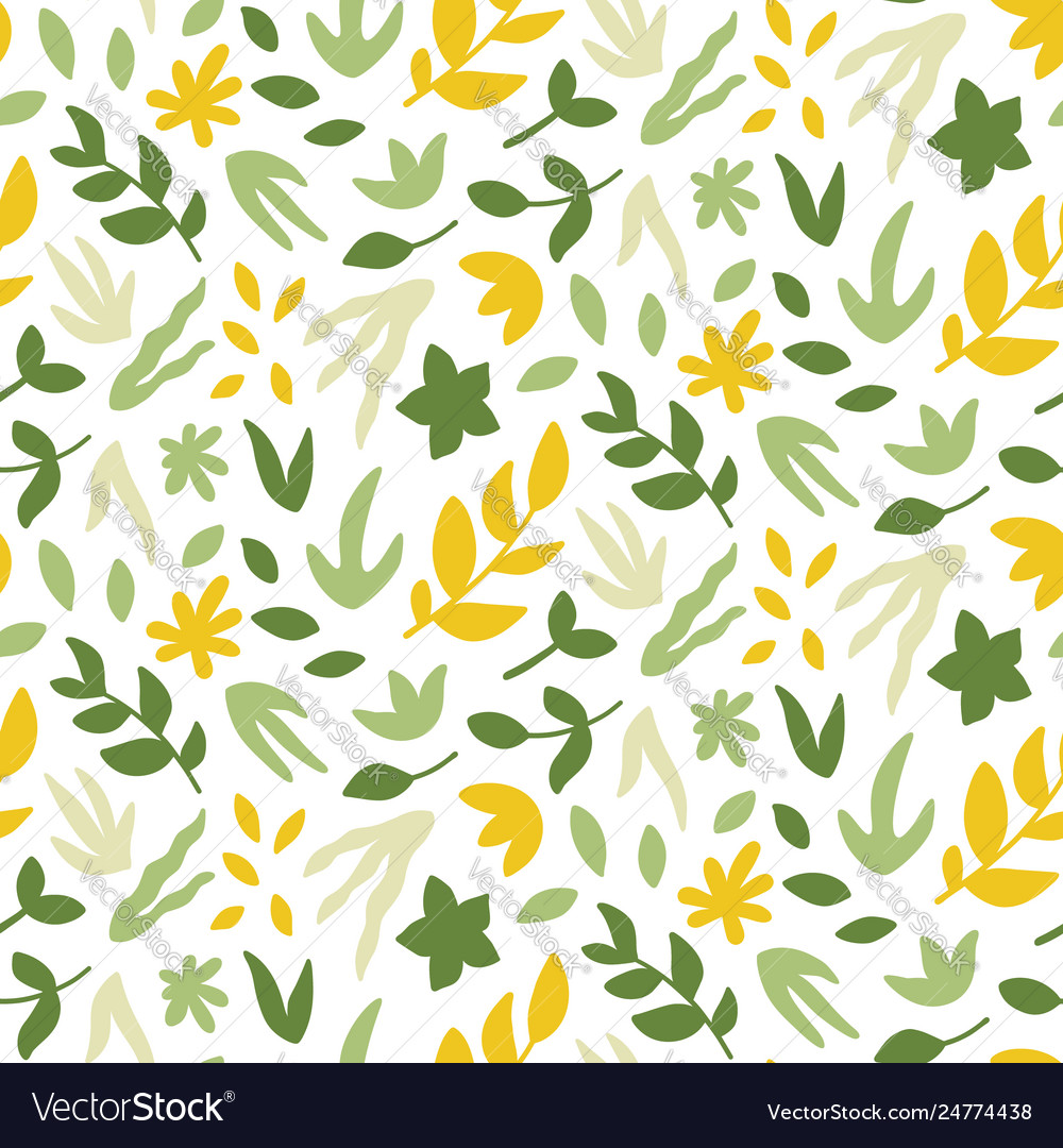 Seamless pattern with leaves bright spring print Vector Image