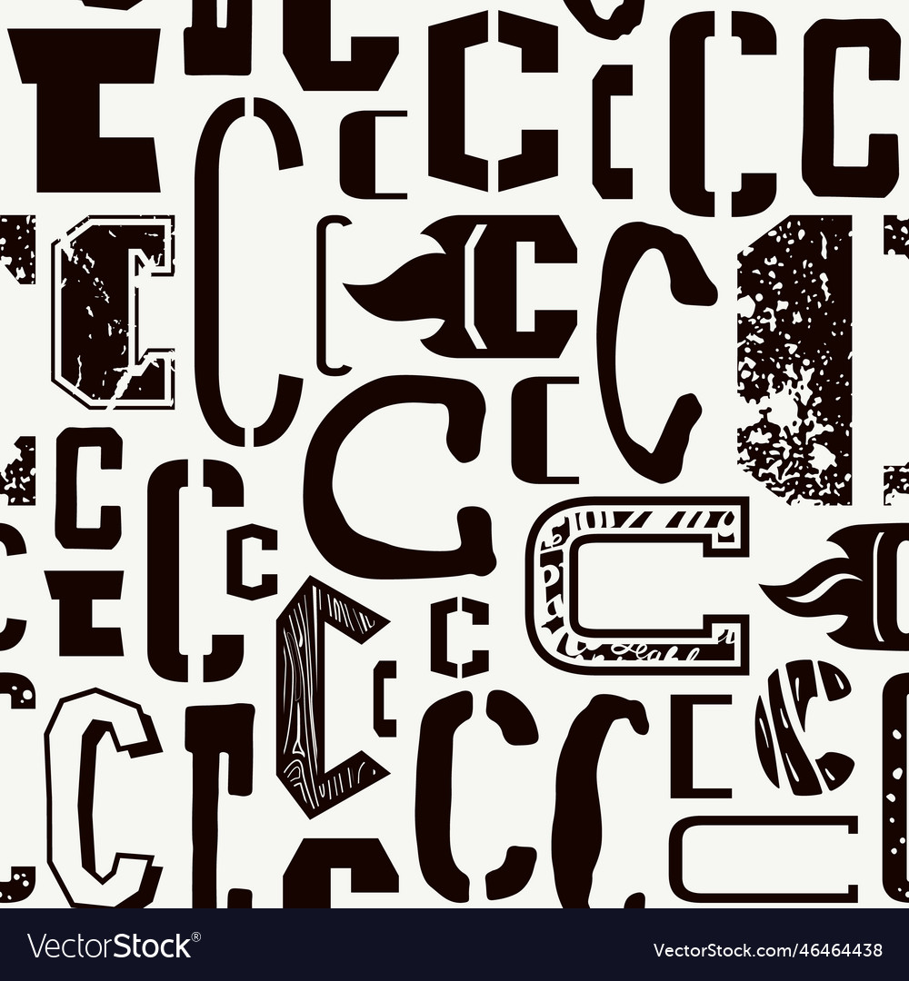Seamless pattern with letters c in typographic Vector Image