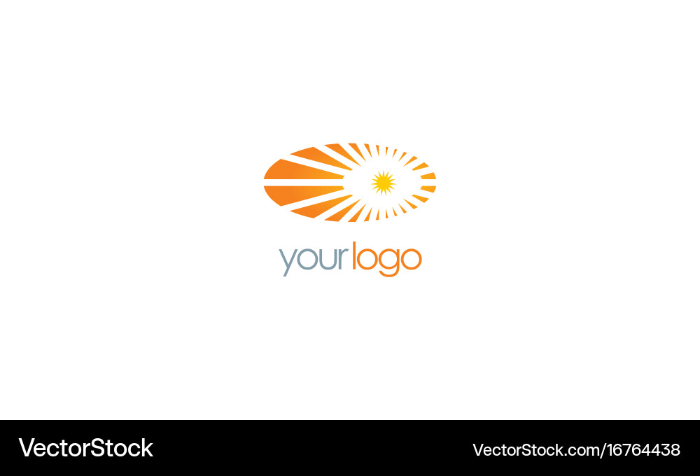 Shine star oval logo Royalty Free Vector Image