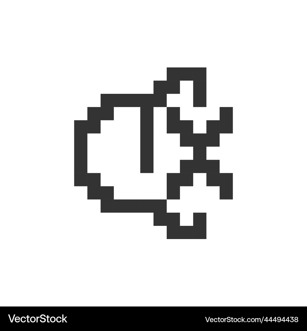 Turn off sound pixelated ui icon Royalty Free Vector Image