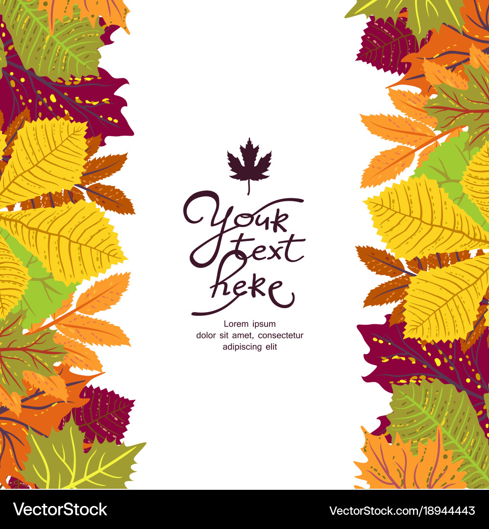 Bright frame with leaves and place for your text Vector Image