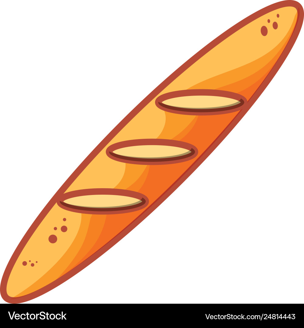 Delicious french bread isolated icon Royalty Free Vector