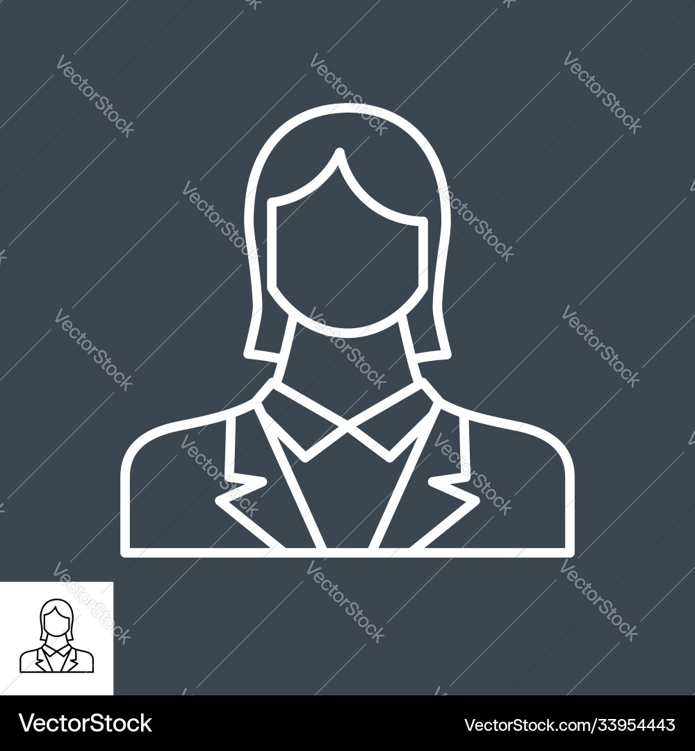 Employee woman flat icon Royalty Free Vector Image