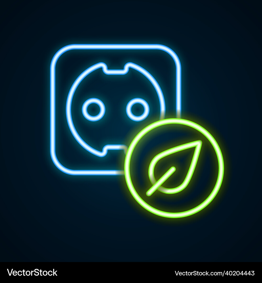 Glowing neon line electrical outlet icon isolated Vector Image