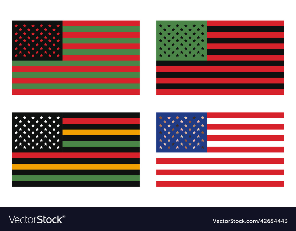 Juneteenth flags set Royalty Free Vector Image