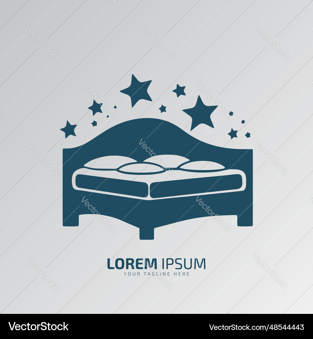 Minimal or abstract room bed logo icon silhouette Vector Image