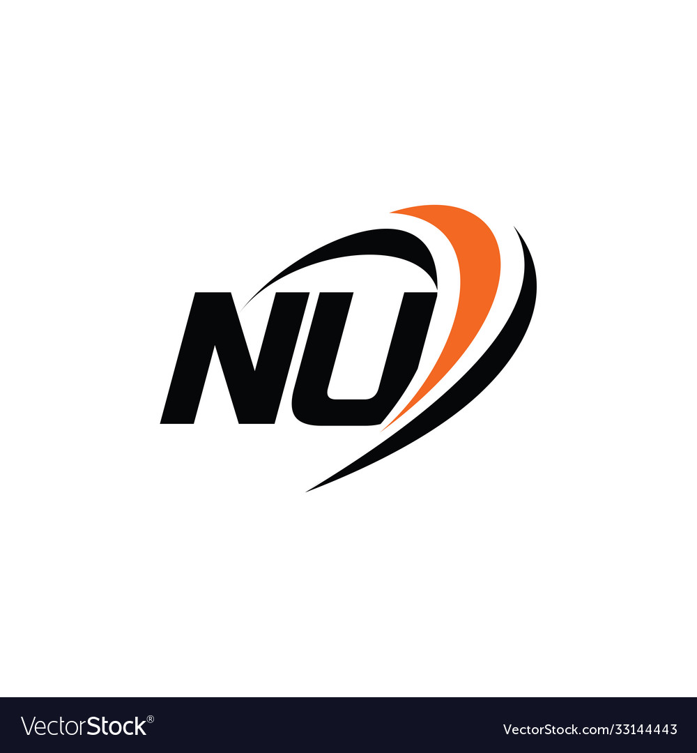 Nu monogram logo Royalty Free Vector Image - VectorStock