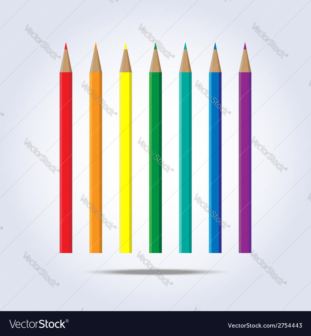 Pencils of rainbow colors Royalty Free Vector Image