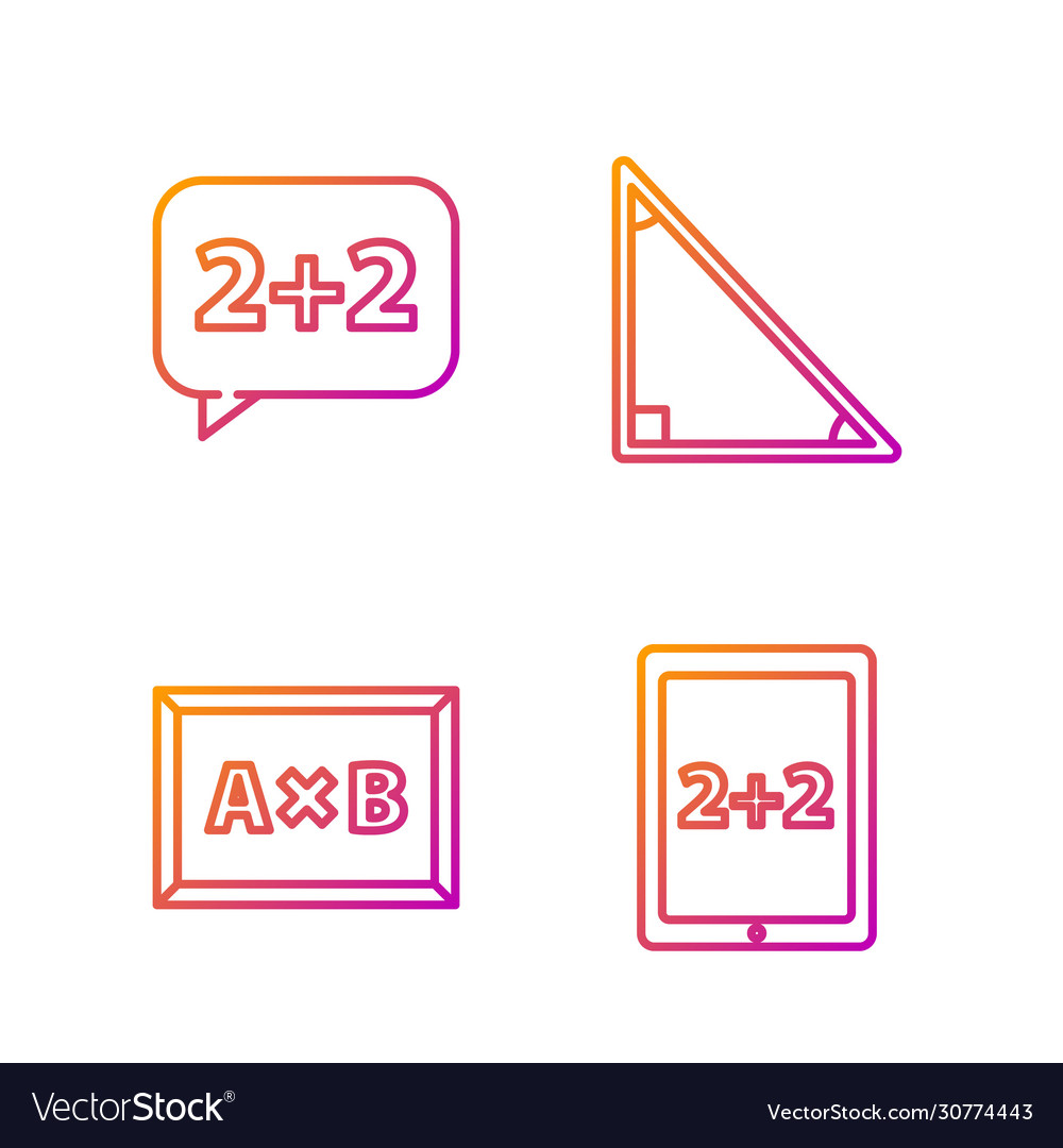Set line calculation calculation graph schedule Vector Image