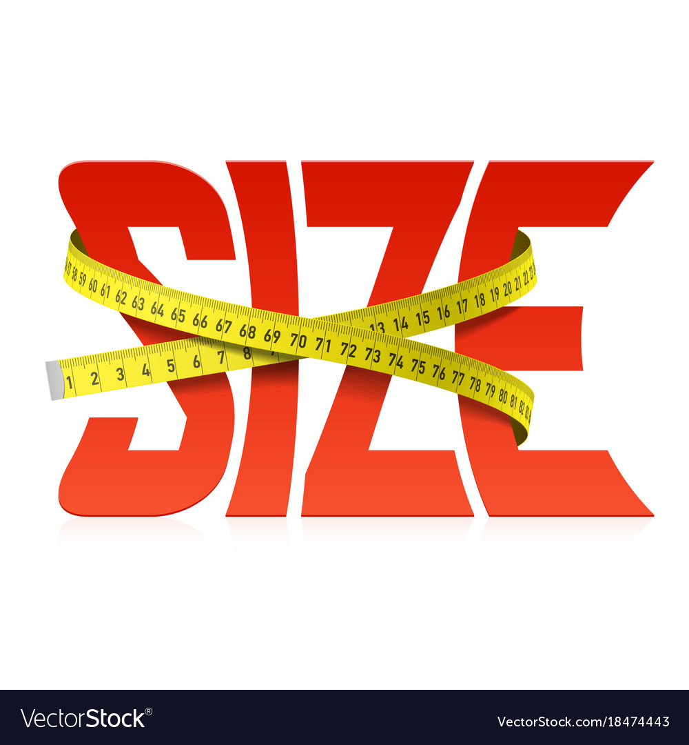Squeezed By Tape Measure Word Size Royalty Free Vector Image