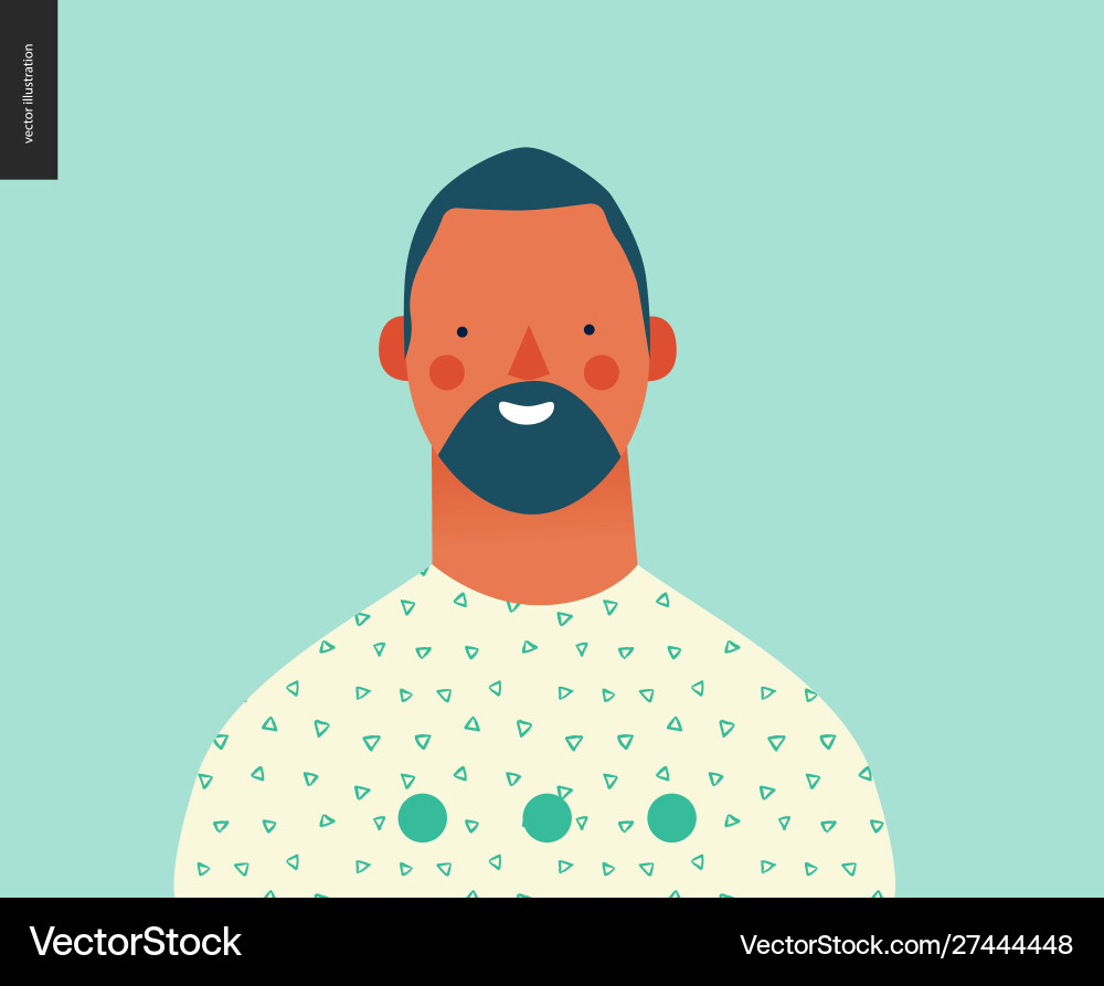Bright people portrait - young man Royalty Free Vector Image