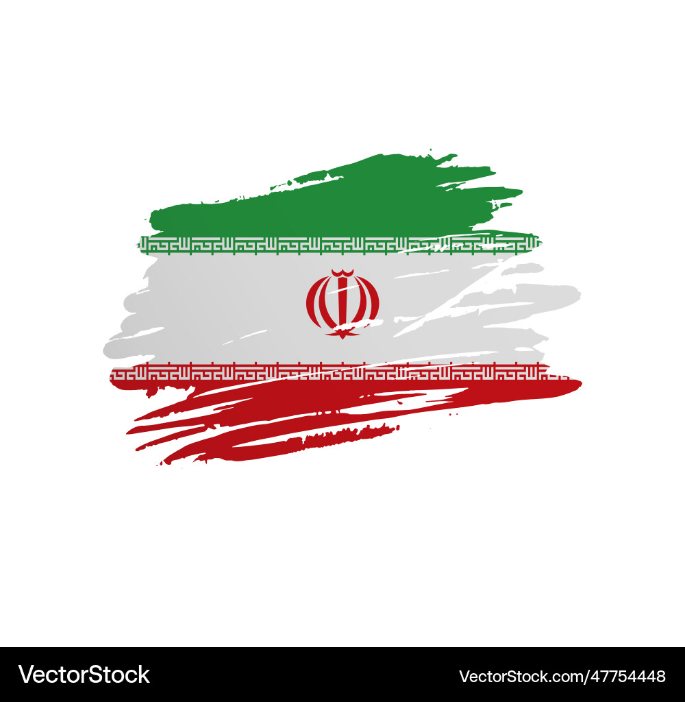 Brush stroke texture flag of iran Royalty Free Vector Image