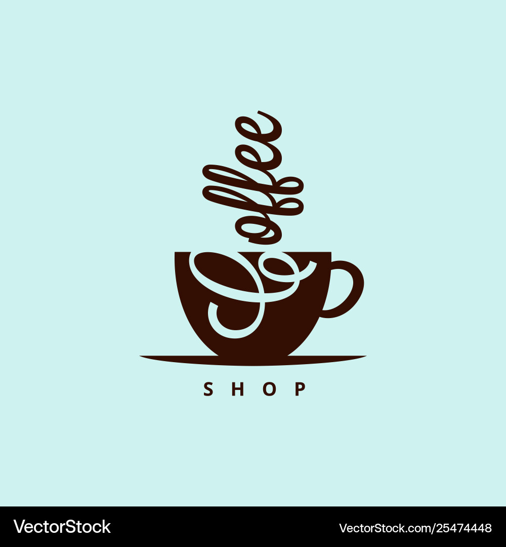 Coffee cup logo sign shop Royalty Free Vector Image